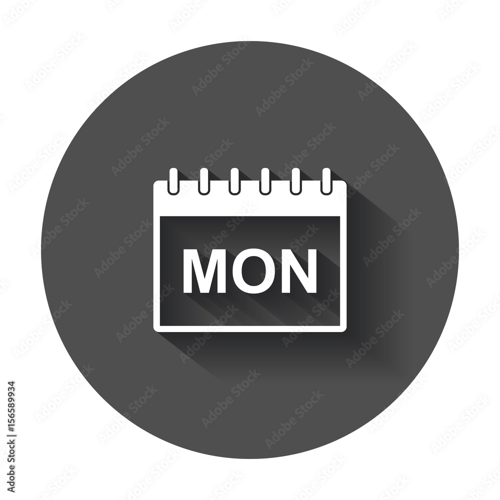 Monday calendar page pictogram icon. Simple flat pictogram for business ...