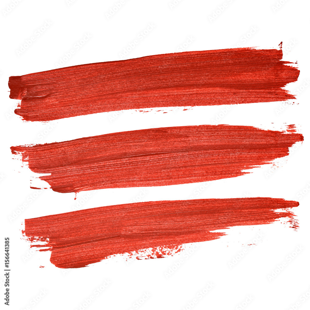 Set of red brush strokes Stock Photo | Adobe Stock