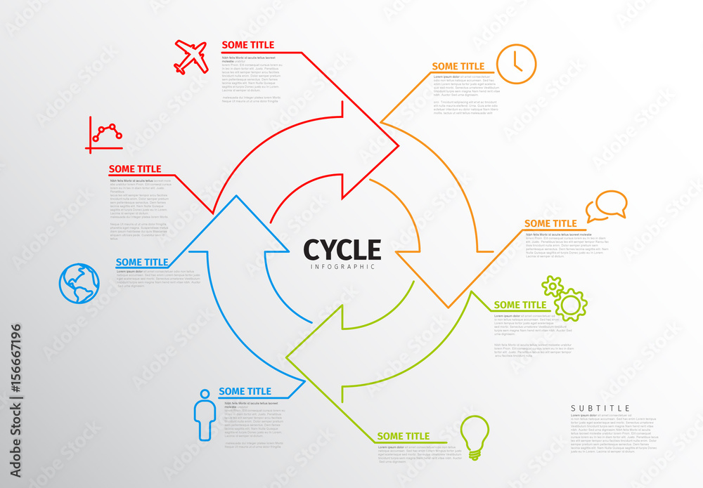 Overlapping Arrows Circular Infographic Layout Stock Template | Adobe Stock