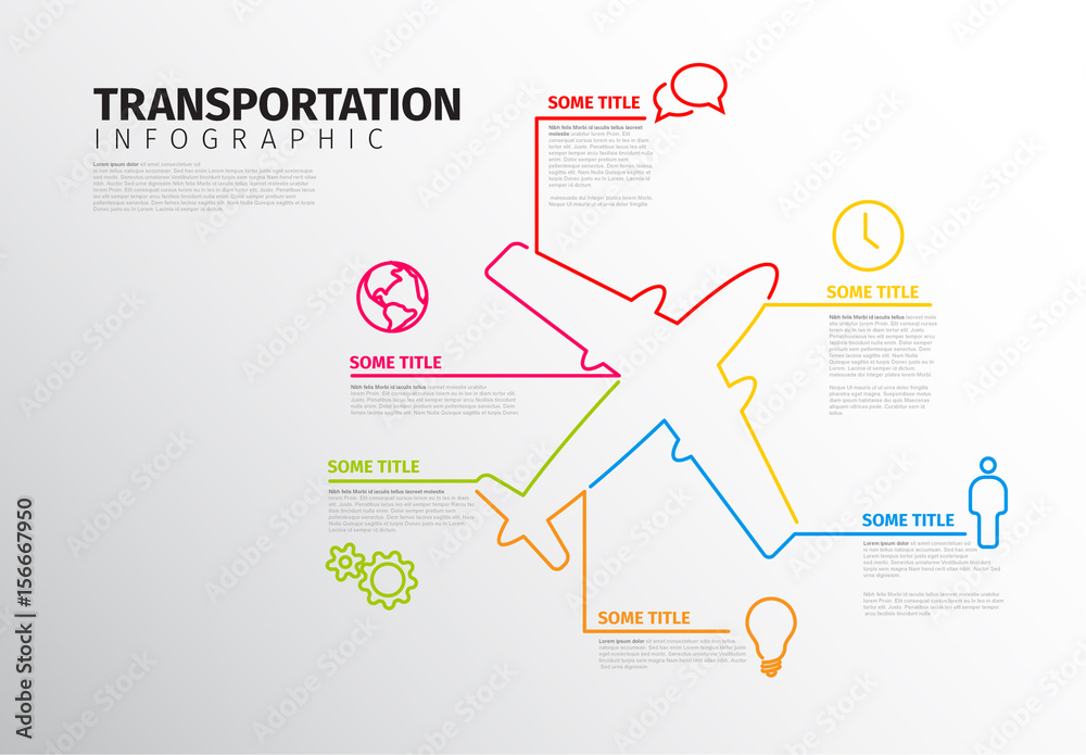 Airplane Infographic Layout Stock Template | Adobe Stock