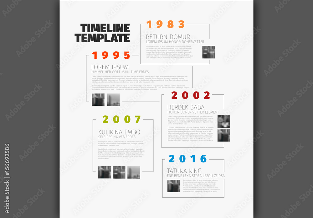 Stacked Vertical Timeline Layout Stock Template | Adobe Stock