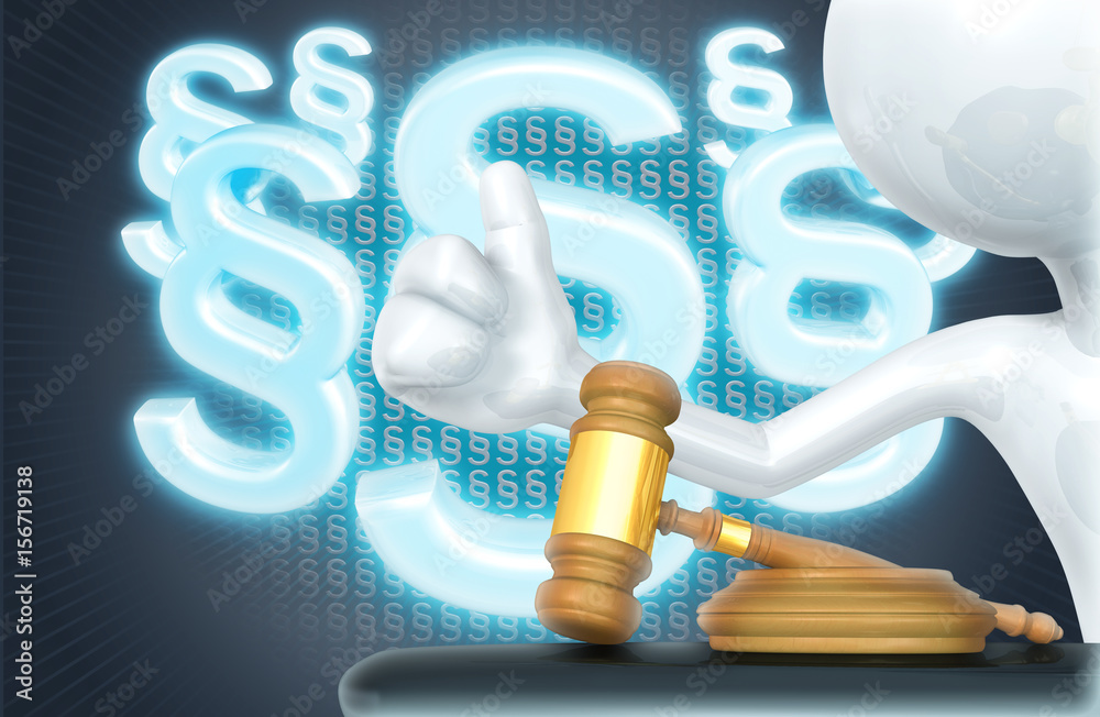 Law Concept With The Original 3D Character Illustration And Section ...