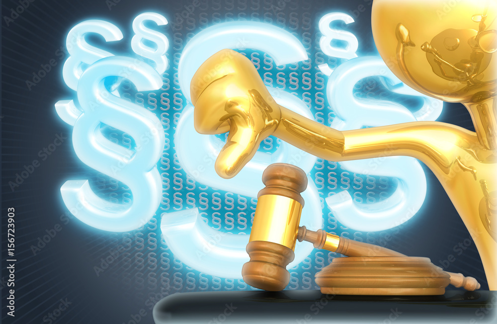 Law Concept With The Original 3D Character Illustration And Section ...