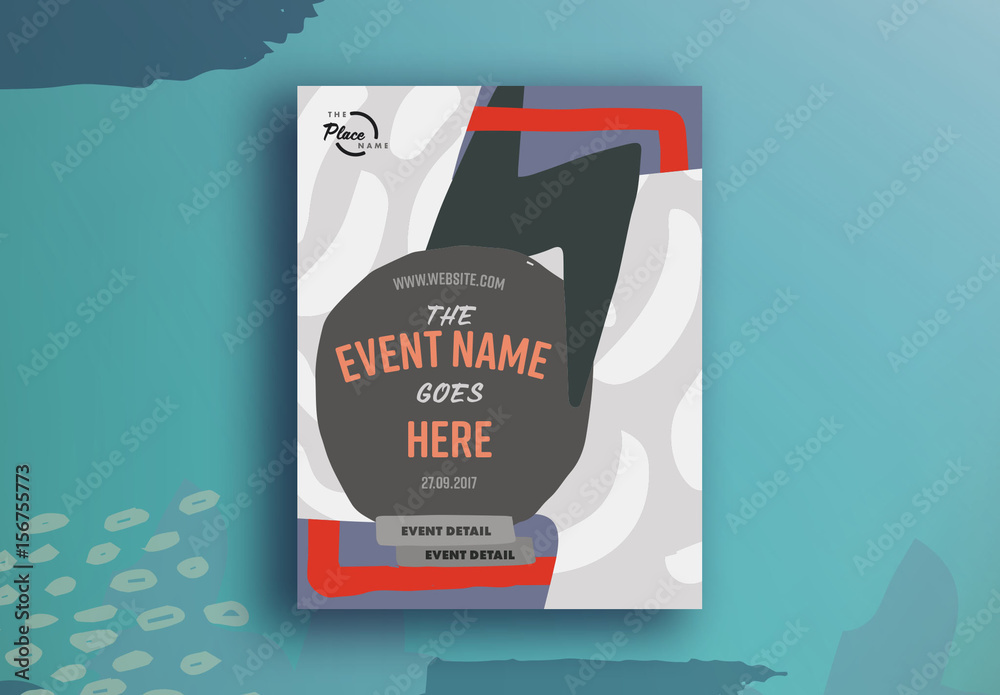 Abstract Design Pattern Event Poster Layout Stock Template | Adobe Stock