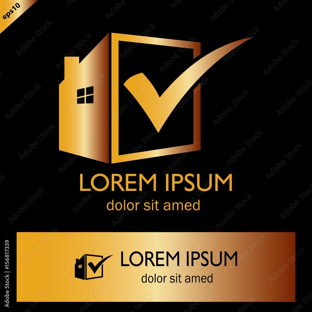 building check mark logo Stock Vector | Adobe Stock