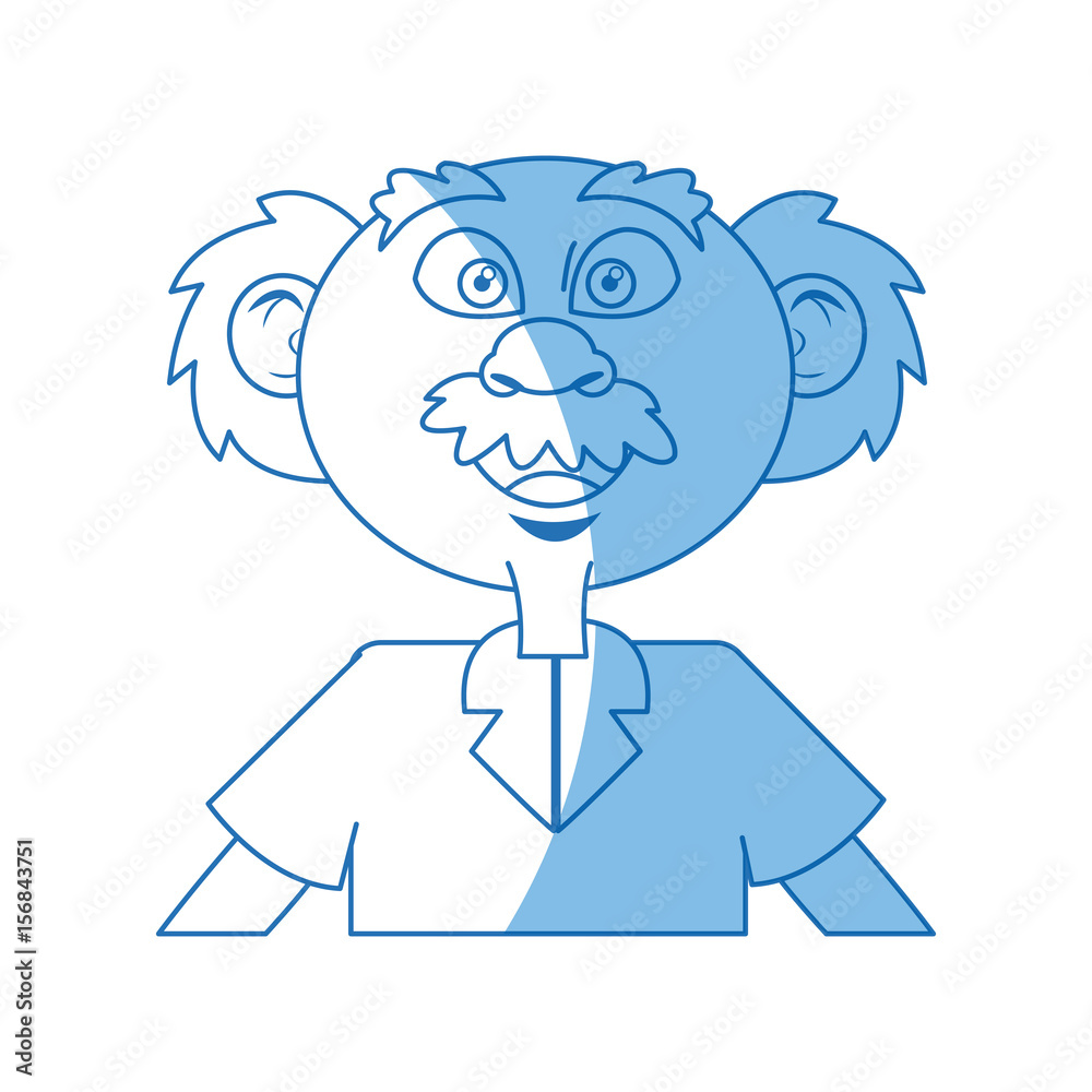 cartoon old professor man scientific with mustache bald vector ...