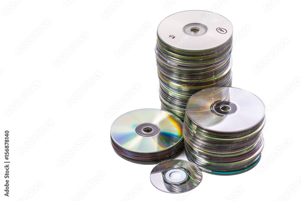 Heap of old used cd and mini disks Stock Photo | Adobe Stock