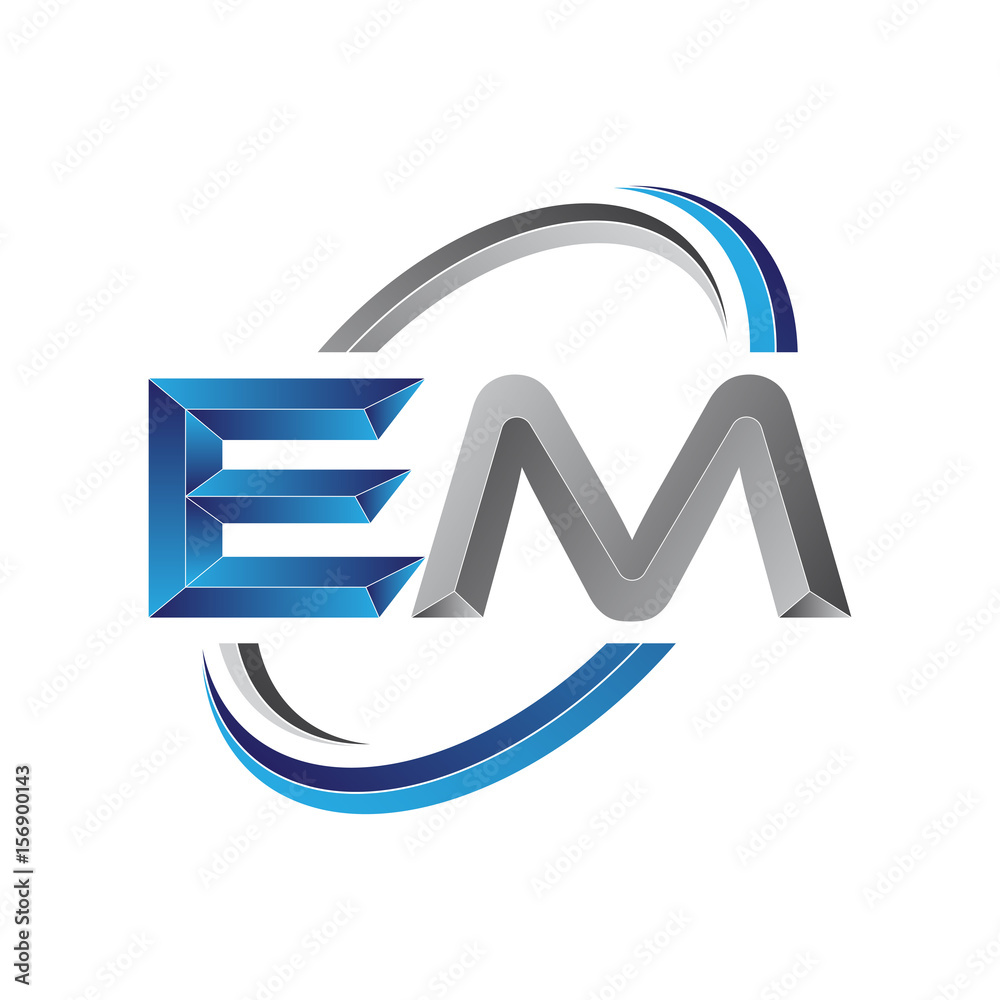 Simple initial letter logo modern swoosh EM Stock-Vektorgrafik | Adobe ... Simple initial letter logo modern swoosh EM Stock-Vektorgrafik | Adobe ...