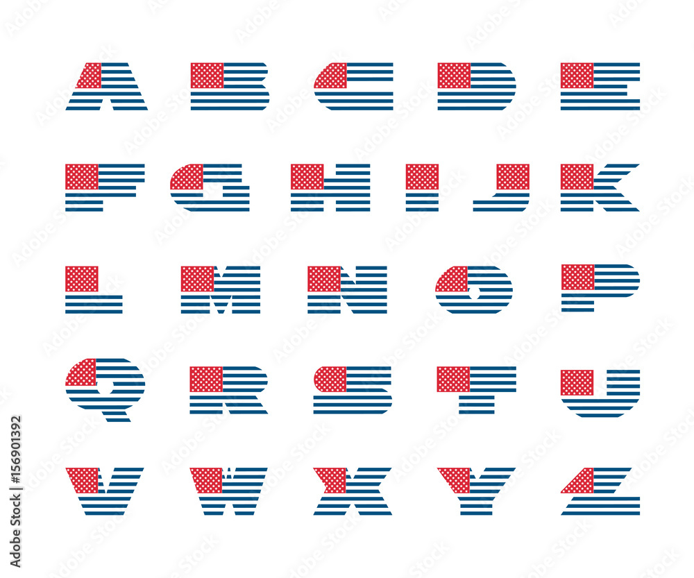 america alphabet. USA font. Vector Illusttration Stock Vector | Adobe Stock