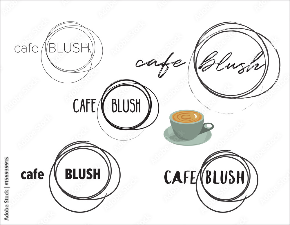 cafe coffee shop round logo collection Stock 벡터 | Adobe Stock