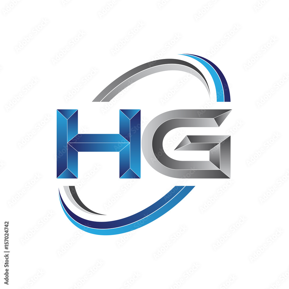 Simple initial letter logo modern swoosh HG Stock Vector | Adobe Stock