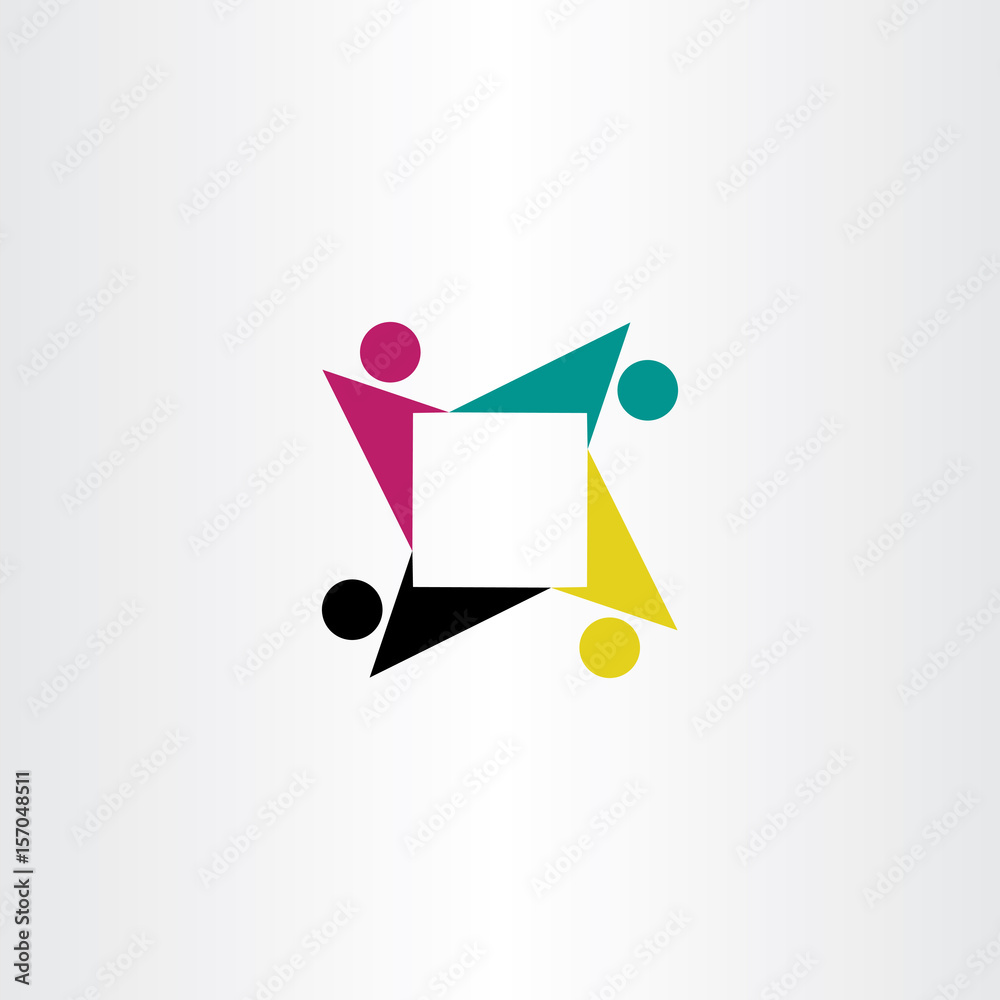 people teamwork square logo symbol icon Stock Vector | Adobe Stock