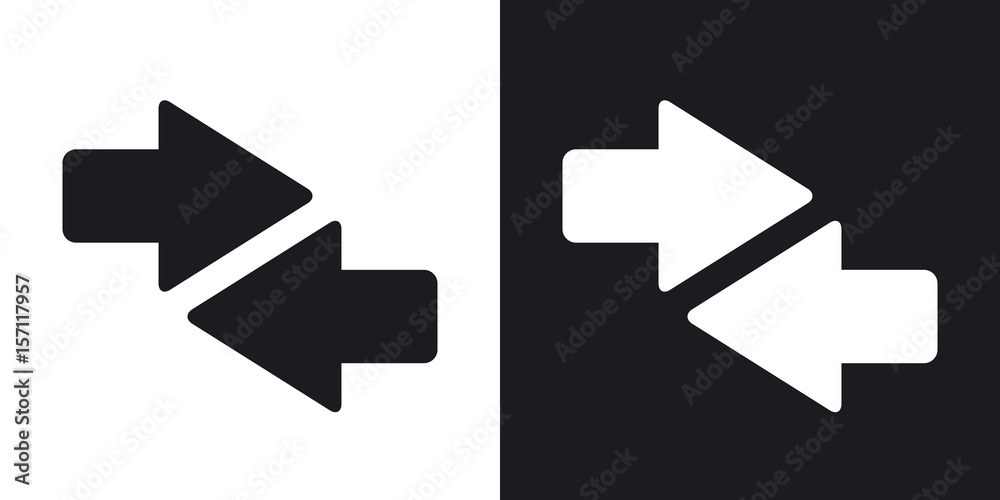 Vector both direction arrows icon. Two-tone version on black and white ...