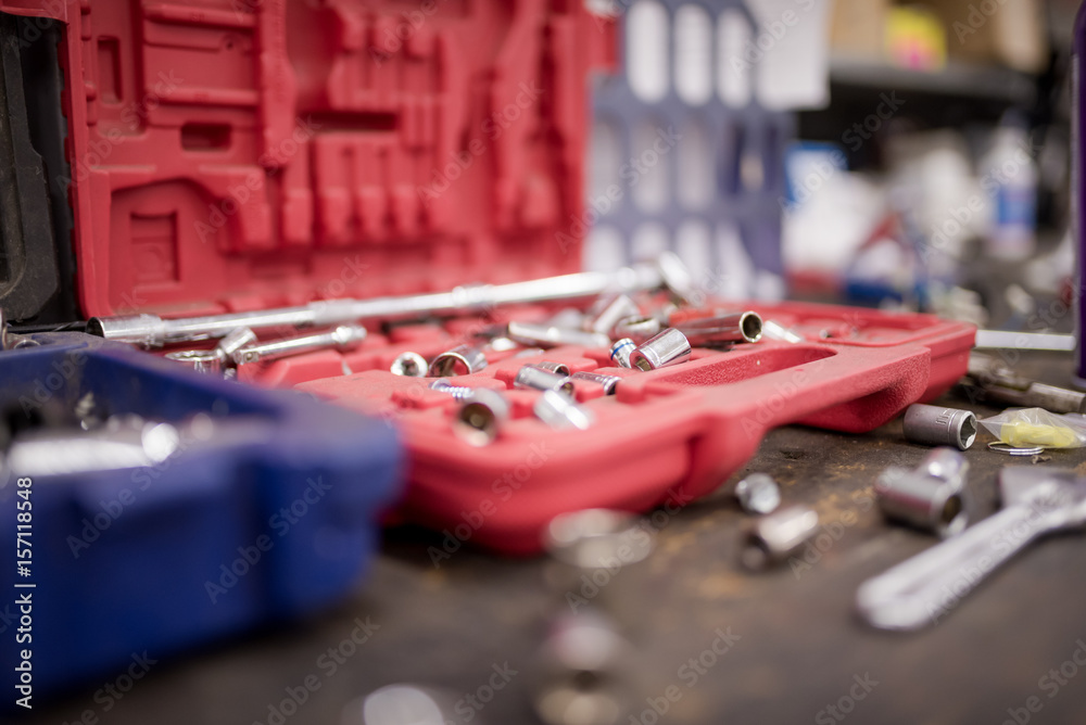 a messy pile of tools spilling out of their toolbox Stock Photo | Adobe ...