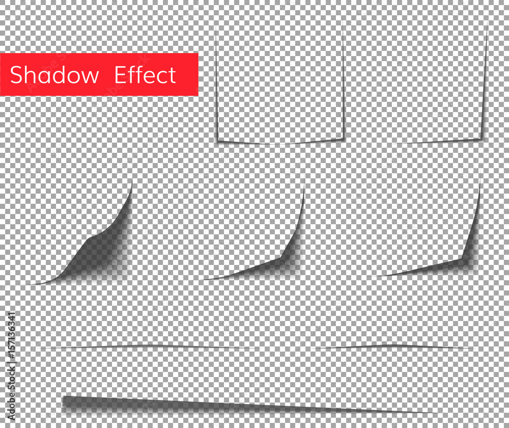 paper sheet shadow effect vector Stock Vector | Adobe Stock