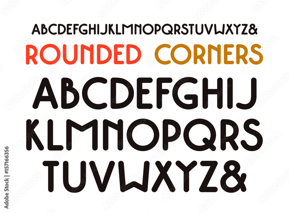 Decorative sans serif font with rounded corners Stock Vector | Adobe Stock