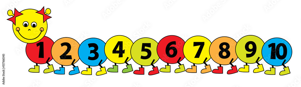 caterpillars with number 1 - 10 Stock Vector | Adobe Stock