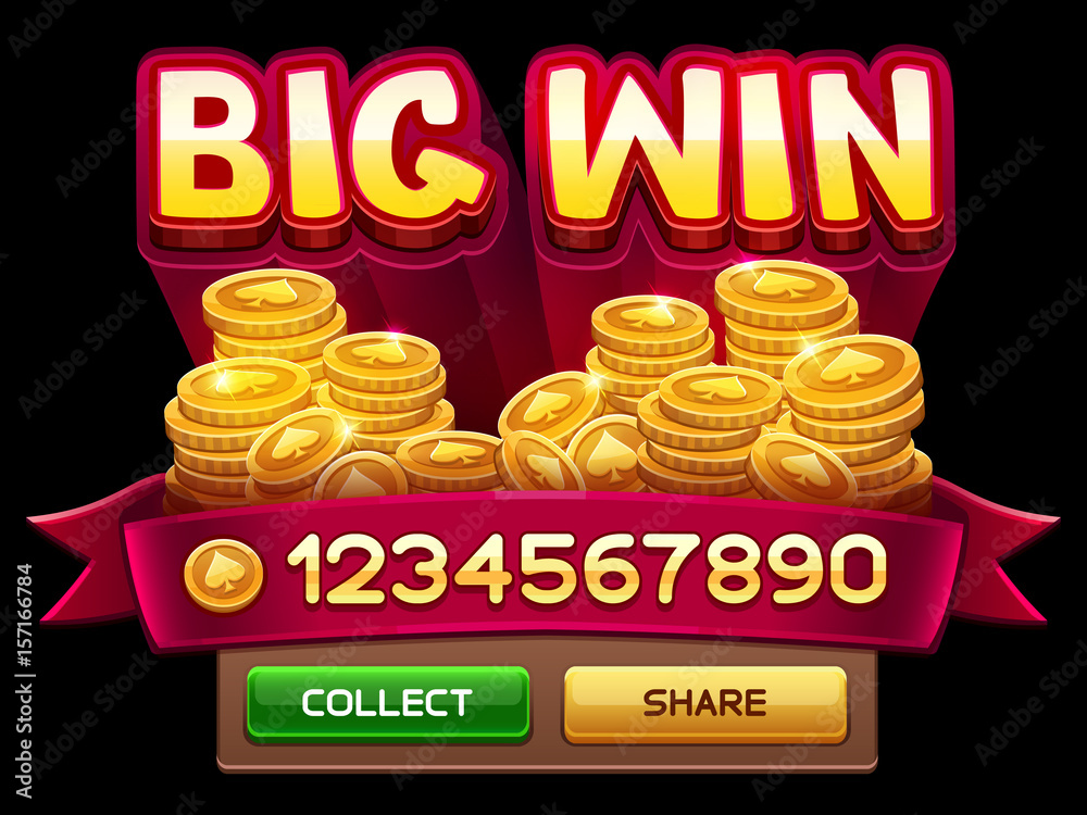 Big win screen. Vector illustration Stock Vector | Adobe Stock