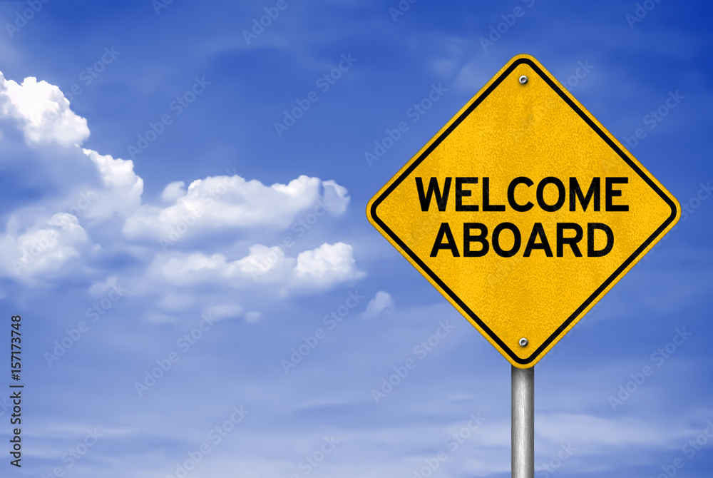 WELCOME ABOARD - road sign concept Stock Illustration | Adobe Stock WELCOME ABOARD - road sign concept Stock Illustration | Adobe Stock