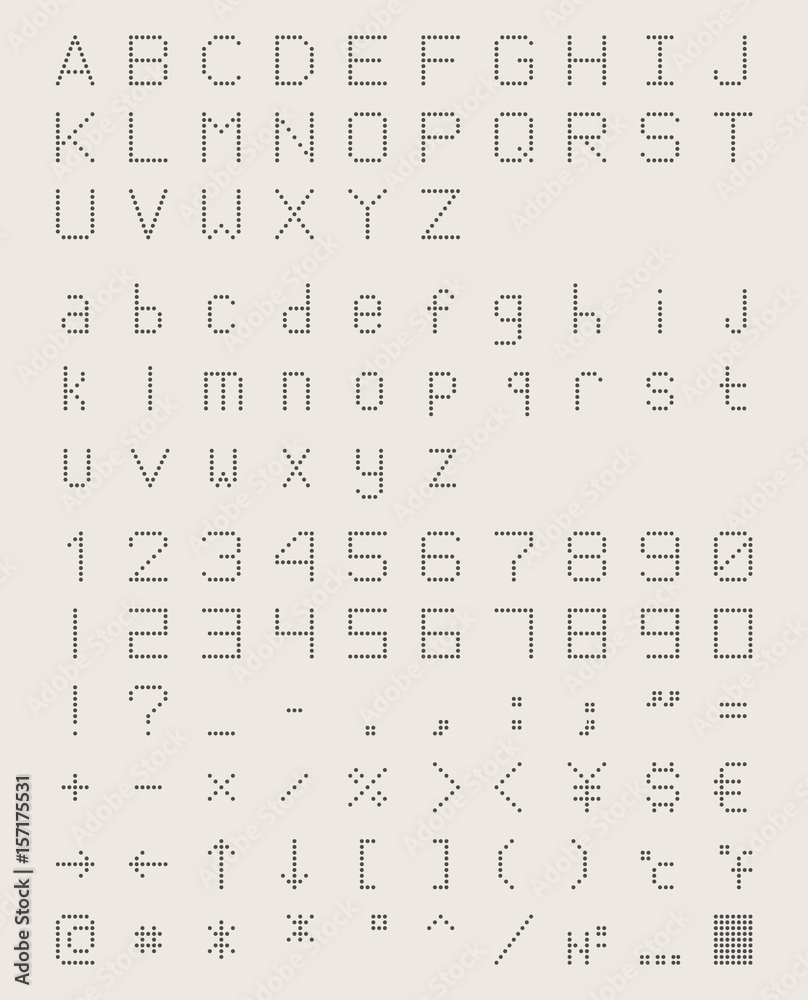 perforated font, dotted point type Stock Vector | Adobe Stock