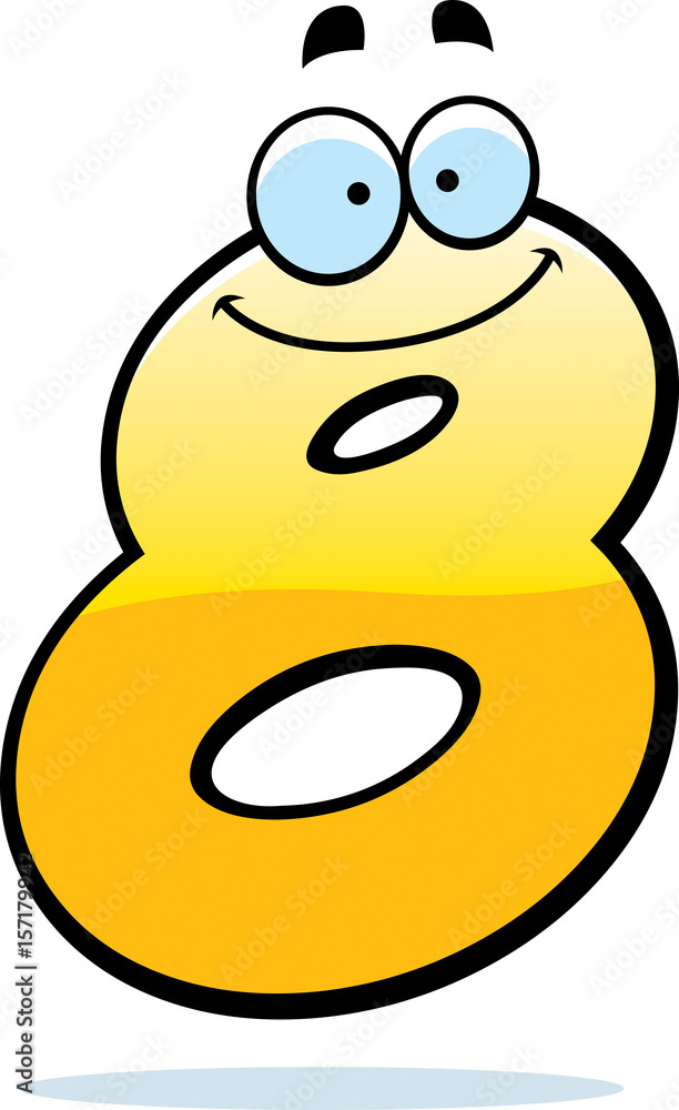 Cartoon Number Eight Stock Vector | Adobe Stock