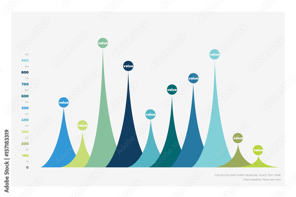 Vector flat design statistics column graph, chart. Design infograph ...
