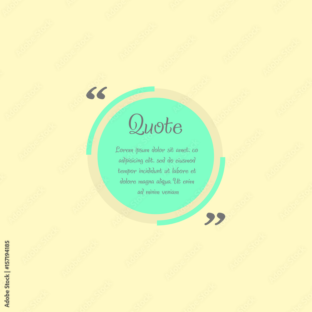 Quote blank template. Design elements, circle business card template ...