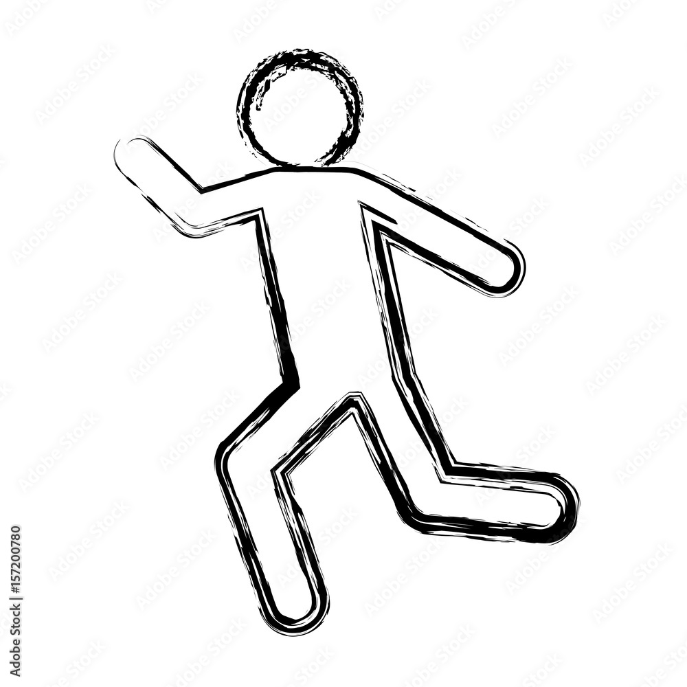 pictogram man running icon over white background. vector illustration ...