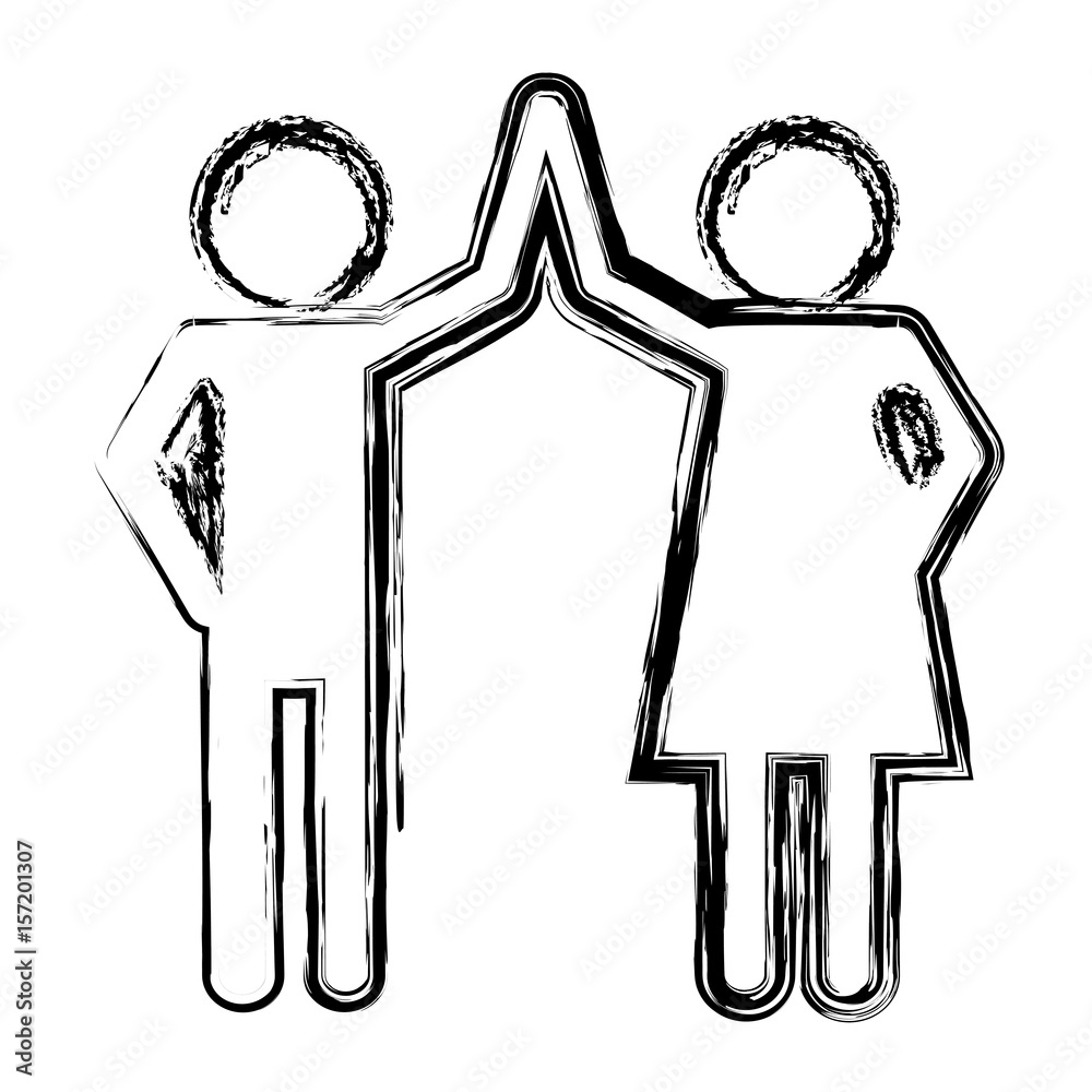 pictogram couple of man and woman icon over white background. vector ...