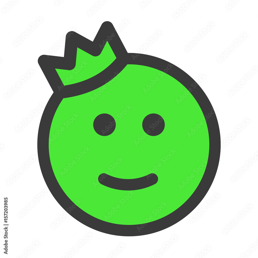 Prince or king emoticon, emoji isolated on white background, happy ...