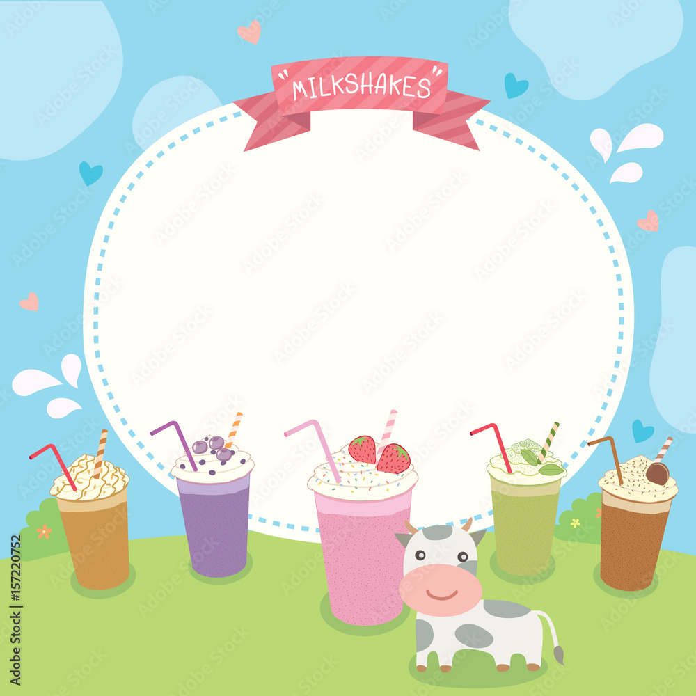 Milkshakes various flavor menu board blak for copy space Stock Vector ...