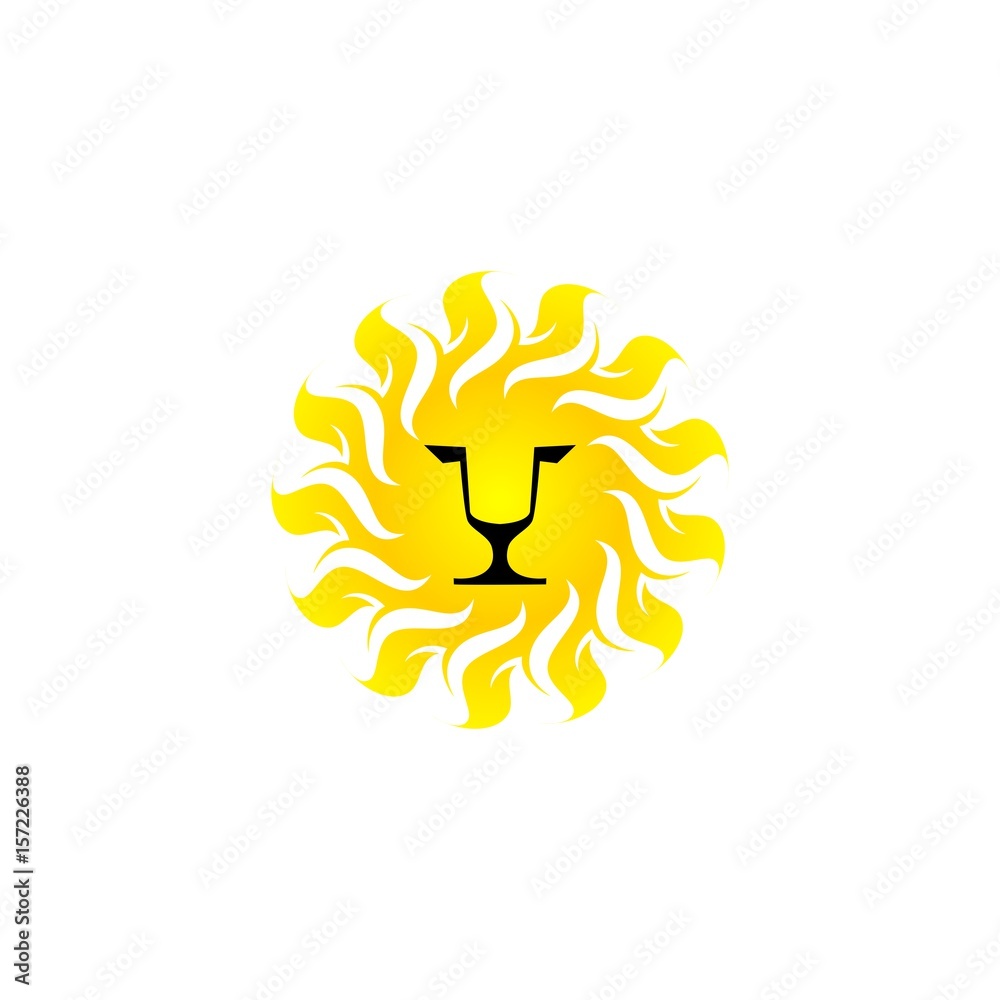 lion sun vector icon logo element Stock Vector | Adobe Stock