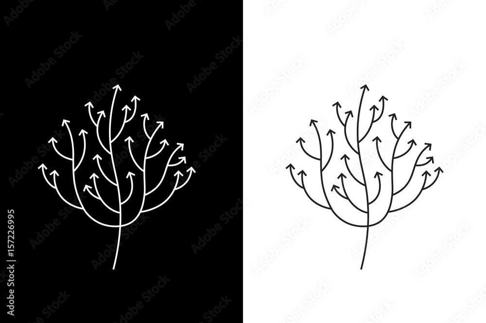 Abstract Growing Arrow Tree That Symbolizes Development And Growth ...