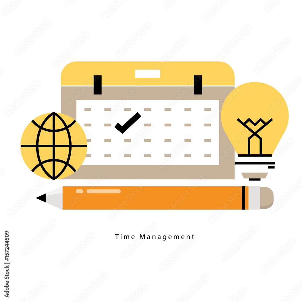 Vettoriale Stock Time and business management, planning events ...