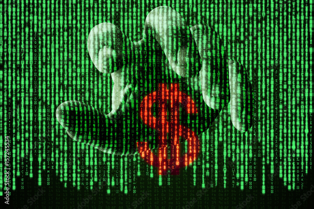 green matrix background computer generated with crime hand hack for ...