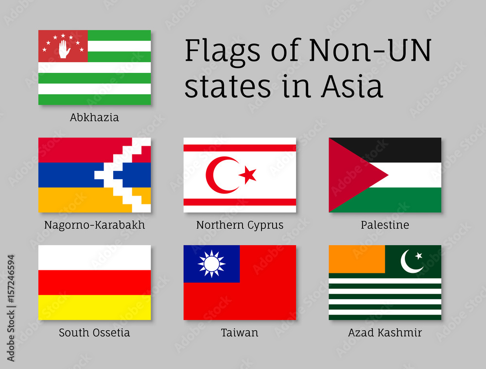 Set of flat flags of non-un states: Abkhazia, Kashmir and Northern ...