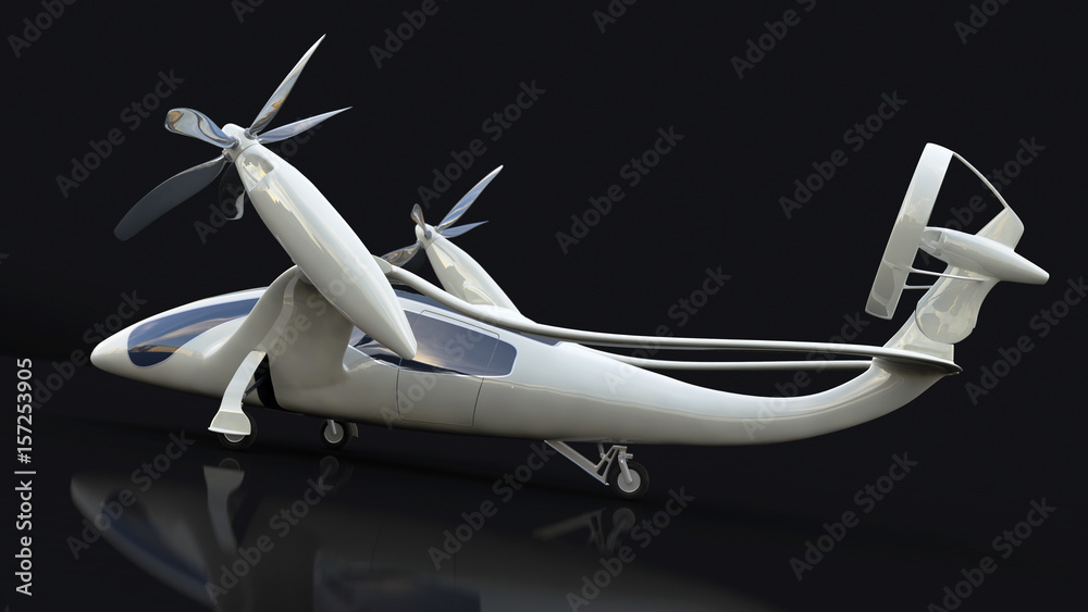 Personal Air Vehicle, Flying Car Of The Future 3d Concept, Futuristic ...