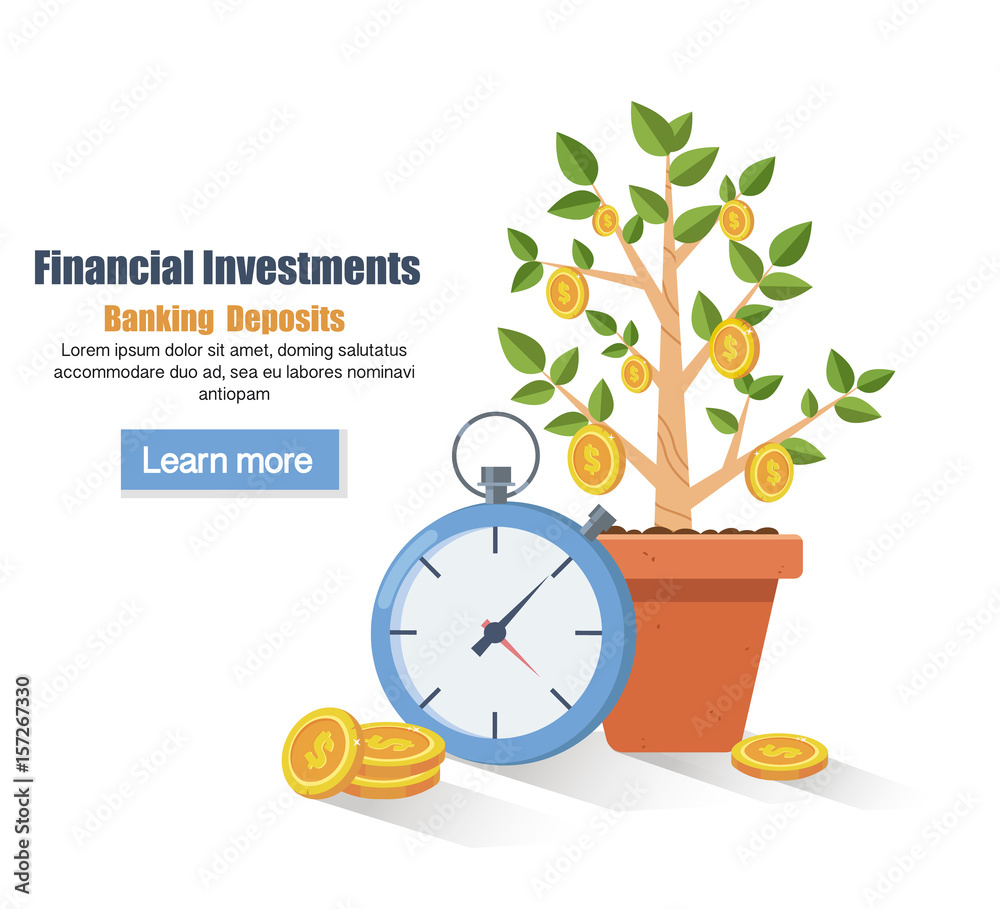 Deposit. Saving money concept. Financial profit growth. Increase in ...