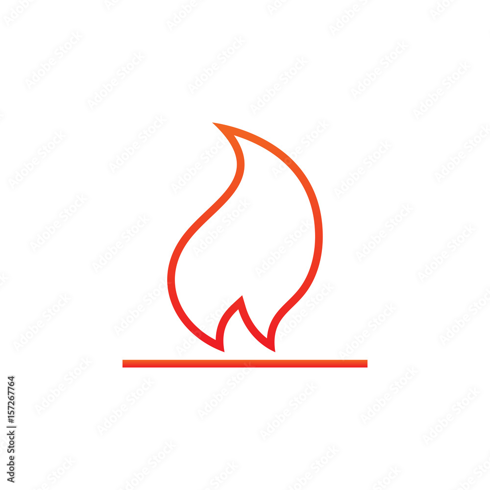 Fire line icon, flame outline vector logo illustration, linear ...