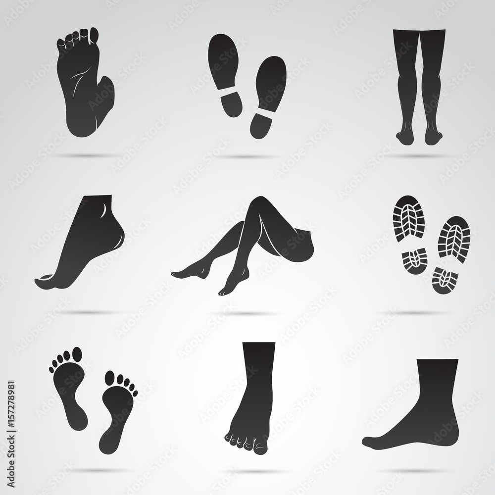 Leg, foot vector icon set. Stock Vector | Adobe Stock