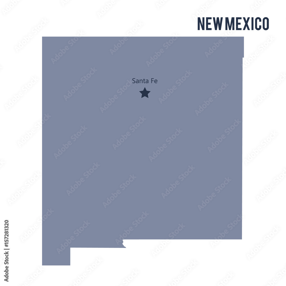 Vector map State of New Mexico isolated on white background. Stock ...