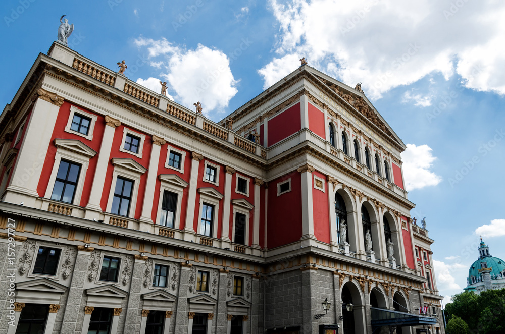 The facade of the Wiener Musikverein, one of the best historic concert ...