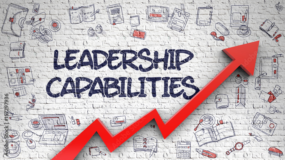 Leadership Capabilities Inscription on Line Style Illustration. with ...
