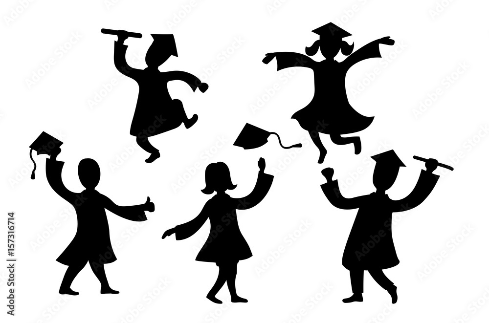 Jumping Graduate Silhouette