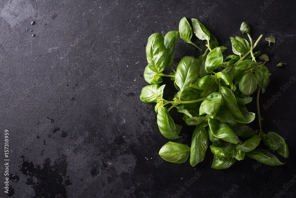 Fresh basil in wooden box Stock Photo | Adobe Stock