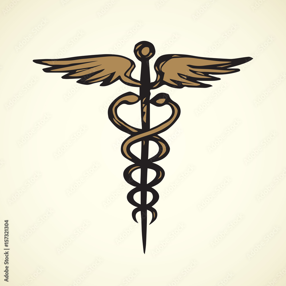 caduceus medical symbol Stock Vector | Adobe Stock