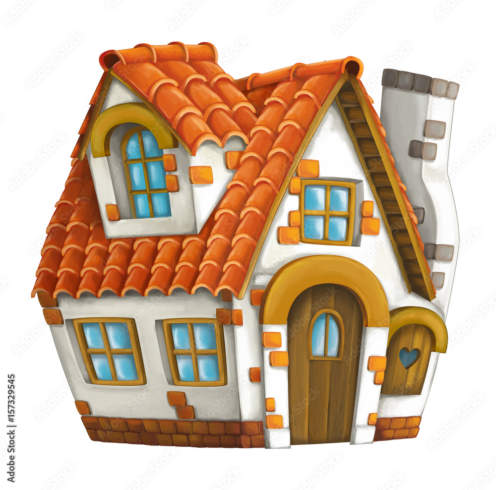 Old cartoon house - isolated - illustration for children Stock ...