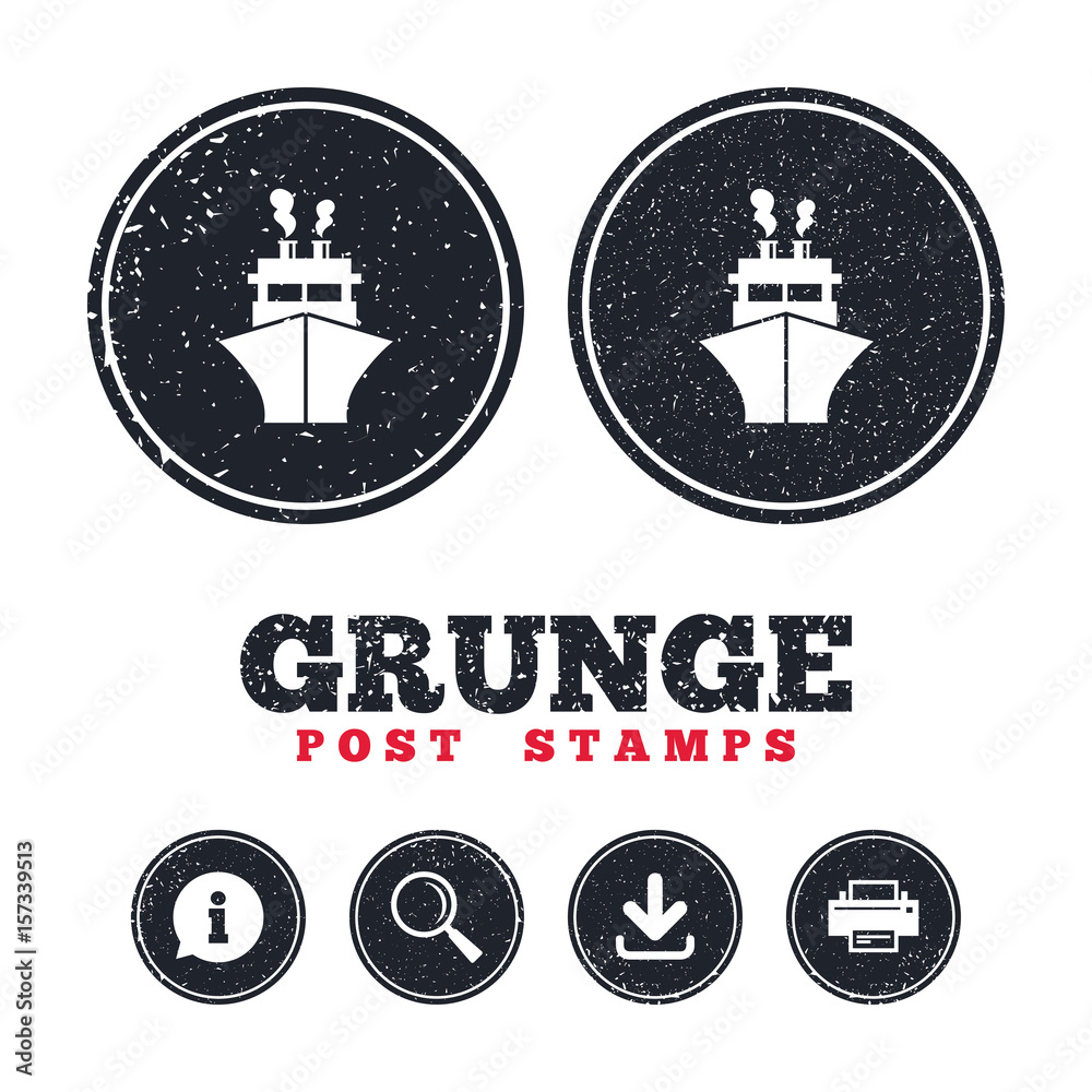 Ship or boat sign icon. Shipping delivery symbol. Stock Vector | Adobe ...