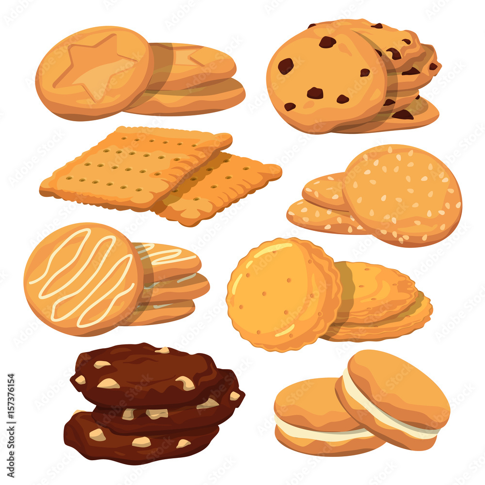 Poster Different cookies in cartoon style – Wall Art | UkPosters