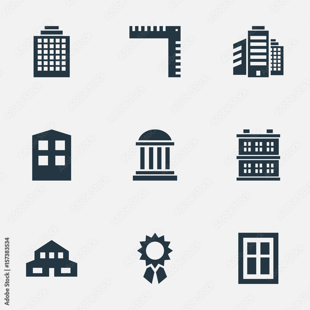 Vector Illustration Set Of Simple Structure Icons. Elements ...